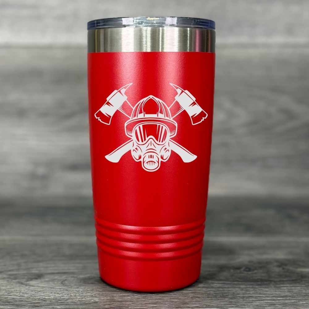 Firefighter Axe & Mask – Laser Engraved Tumbler — Base Kreations