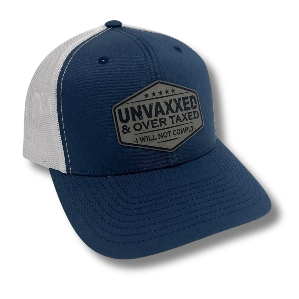 Unvaxxed and Over Taxed Patriotic Hat American Flag Patch Hat — Base ...